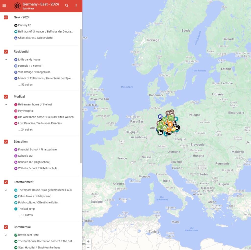 Urbex Map East Germany