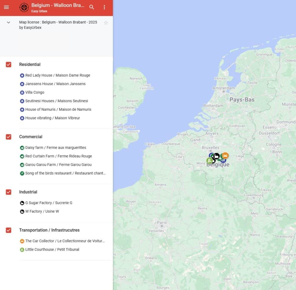 Urbex Map Walloon Brabant